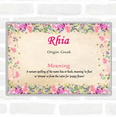 Rhia Name Meaning Jumbo Fridge Magnet Floral | eBay UK