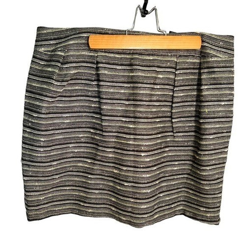 Mossimo Women’s Size 12 A-Line Tweed Skirt Black Lime Green Metallic ...