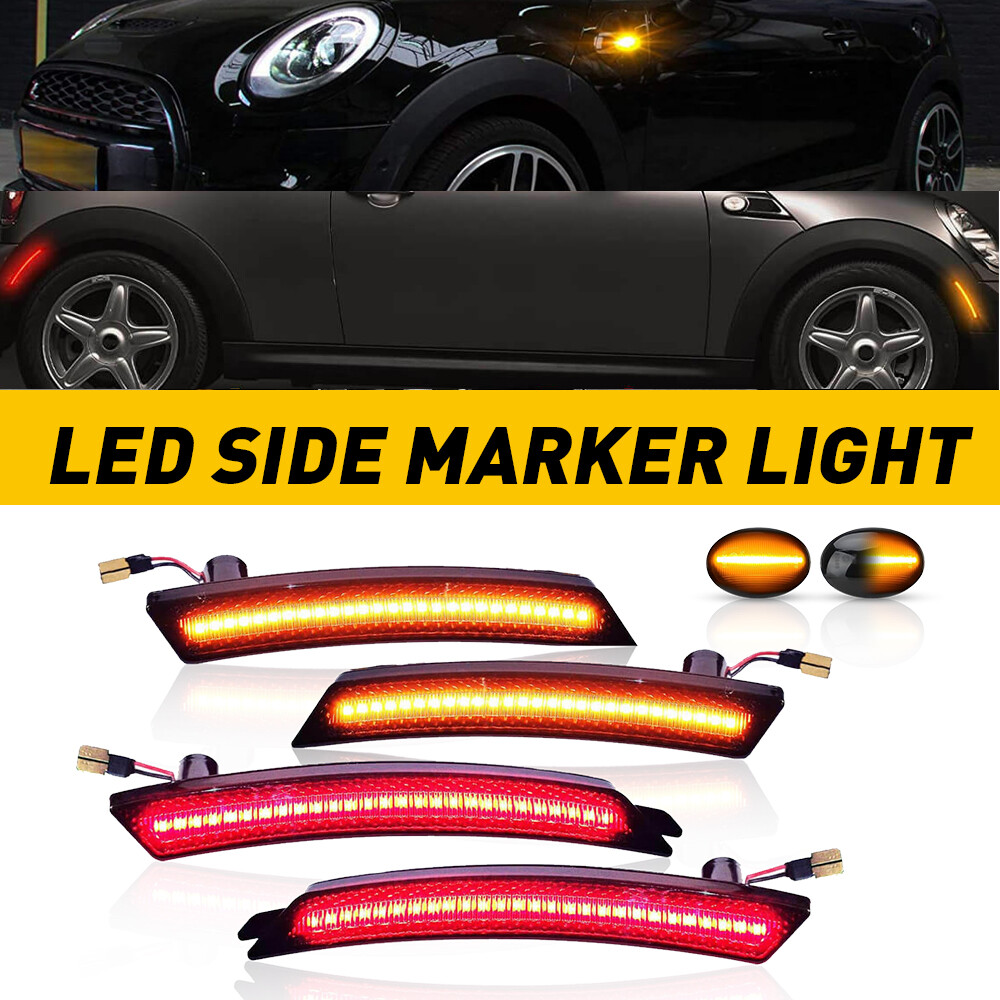 For 2007-15 Mini Cooper R55 R56 R57 R58 R59 Smoked LED Side Marker ...