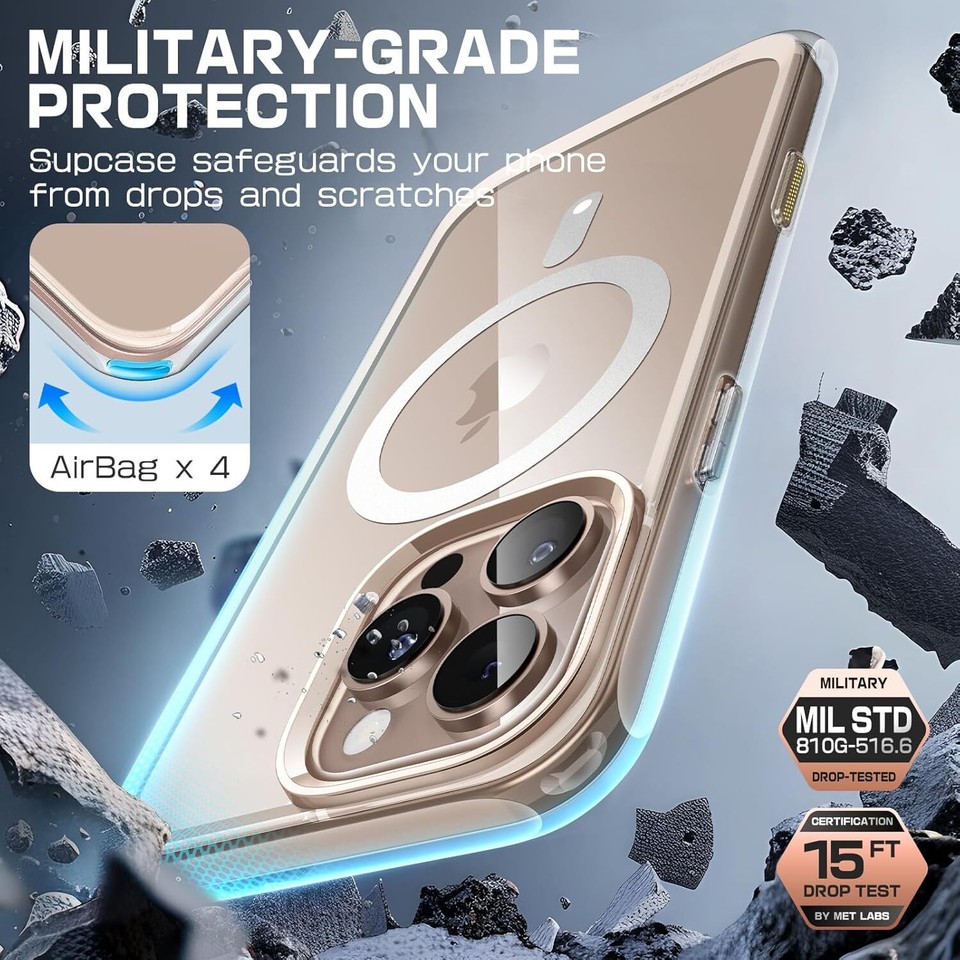 SUPCASE Glitter Case w/ Capture Button Clear Cover for iPhone 16 Pro ...