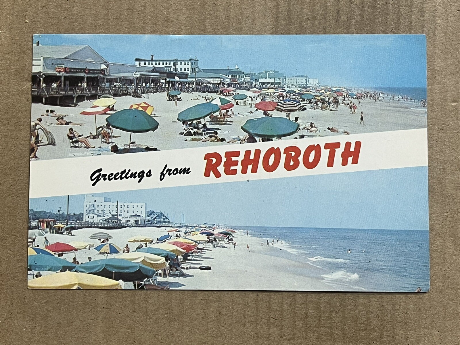 Postcard Rehoboth Beach DE Delaware Beach Boardwalk Greetings Vintage ...