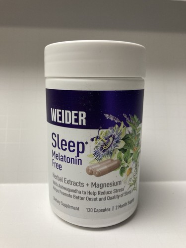 Weider Sleep Melatonin Free Sleep Aid, 120 Capsules - 2 Month- Exp. 01/ ...