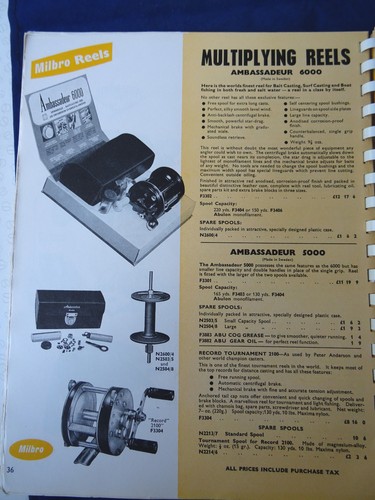 VINTAGE MILBRO TRADE FISHING CATALOGUE FOR 1964 INC. ABU + MITCHELL ...