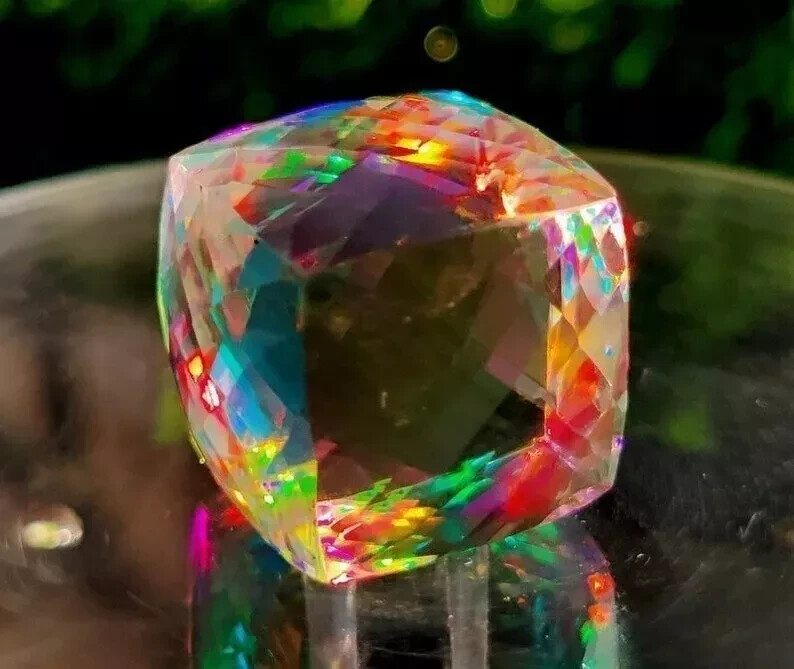 300 Ct+ Natural Rainbow Mystic Quartz Cube Cut Loose Gemstone EGL ...