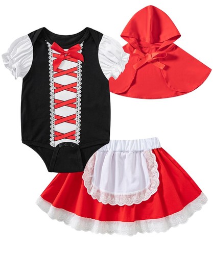 Infant Baby Gilrs Little Red Riding Hood Costume Halloween Skirt ...