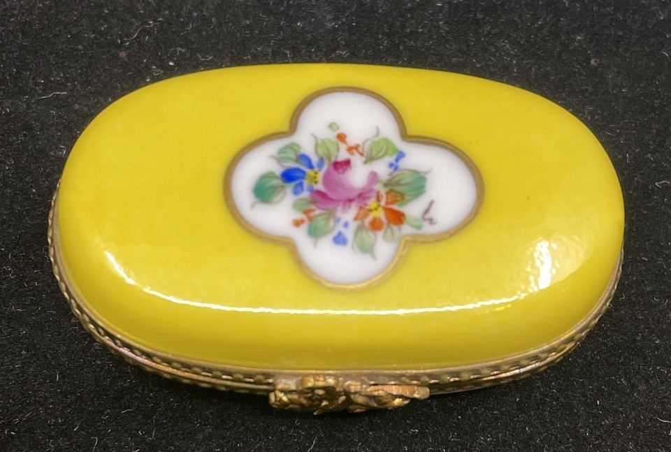 Limoges yellow floral trinket box | eBay