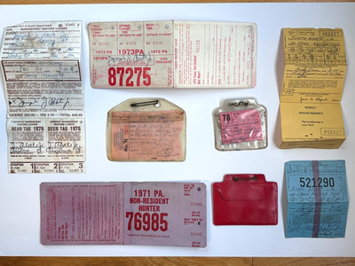 LOT VINTAGE HUNTING & FISHING LICENSES 1970s Bear Fishing Deer Fishing ...