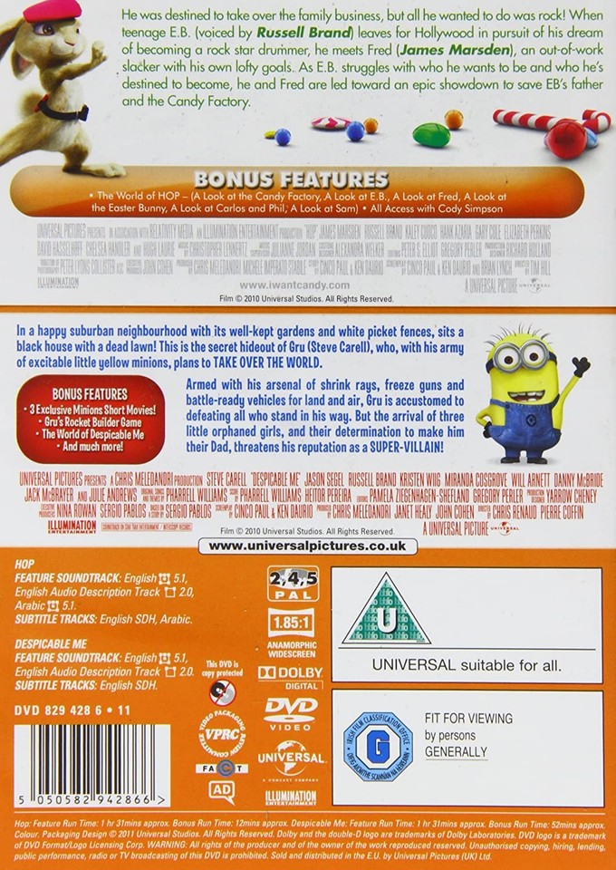 Hop/Despicable Me (DVD) Kaley Cuoco Elizabeth Perkins James Marsden | eBay