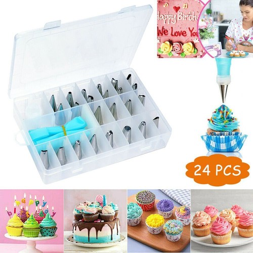 Decorating Cupcake Baking Mold Ice Cream Tool Icing Piping Nozzles ...