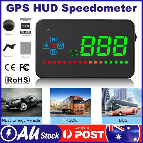 GPS HUD Head UP Speedometer Universal LCD Digital Display Car Over ...