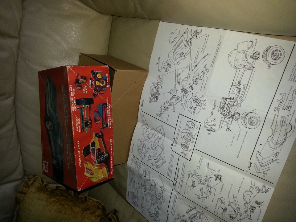 vintage 1960s MPC 1/25 mako shark 427 model kit empty box with ...