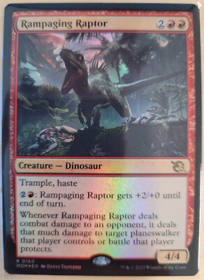mtg magic Rampaging Raptor déchaîné FOIL ENGLISH march of the machines ...