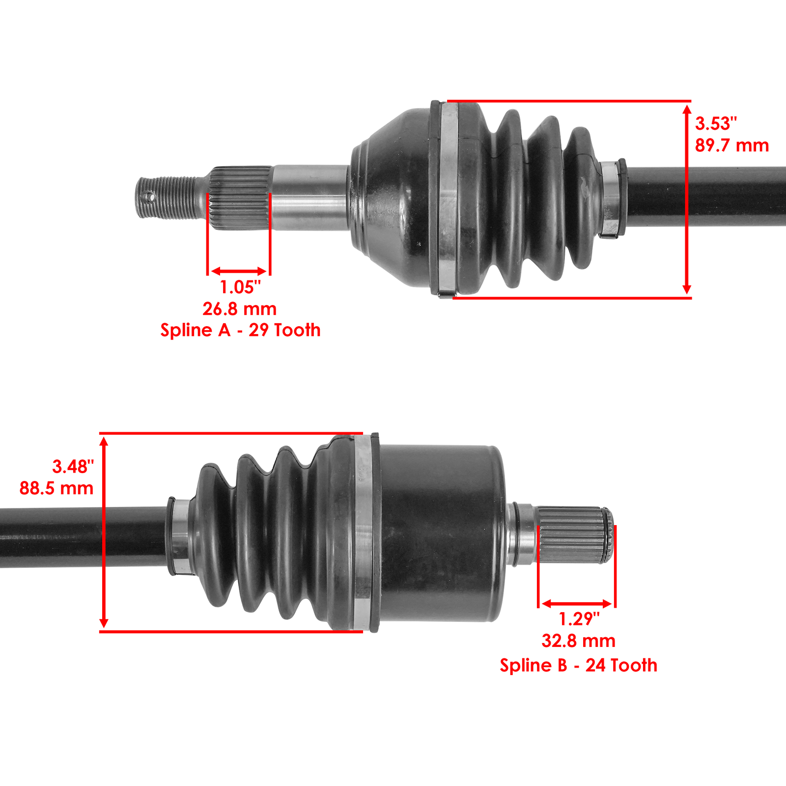 Caltric Rear CV Axle For Can-Am Defender HD8 HD9 HD10 2017-2023 Left Or ...