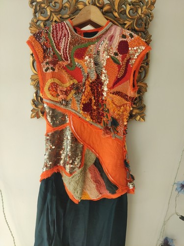 ZARA ATELIER BEADED DRESS LIMITED EDITION ORANGE SIZE XS NEW RRP £349 ...