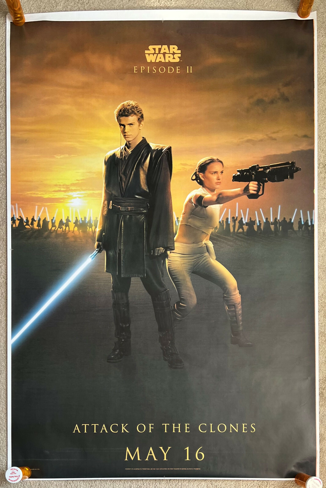 Star Wars II (Set of 4) ATTACK OF THE CLONES Original BUS Shelter Movie ...