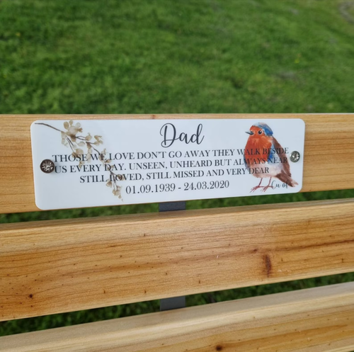 Personalised Robin Designed Bench Memorial Plaque | eBay