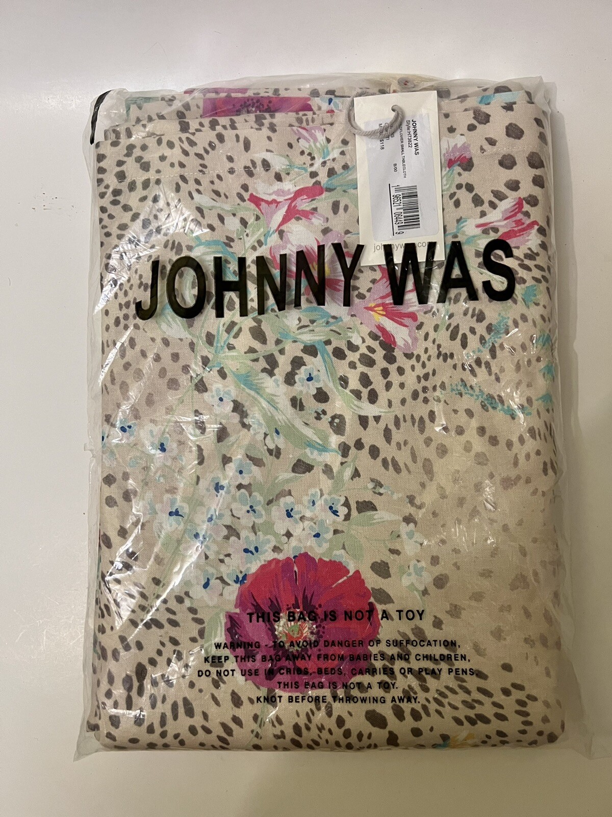 Johnny Was Tablecloth Wildflowers Cheetah Boho Style 55% Linen 45% ...