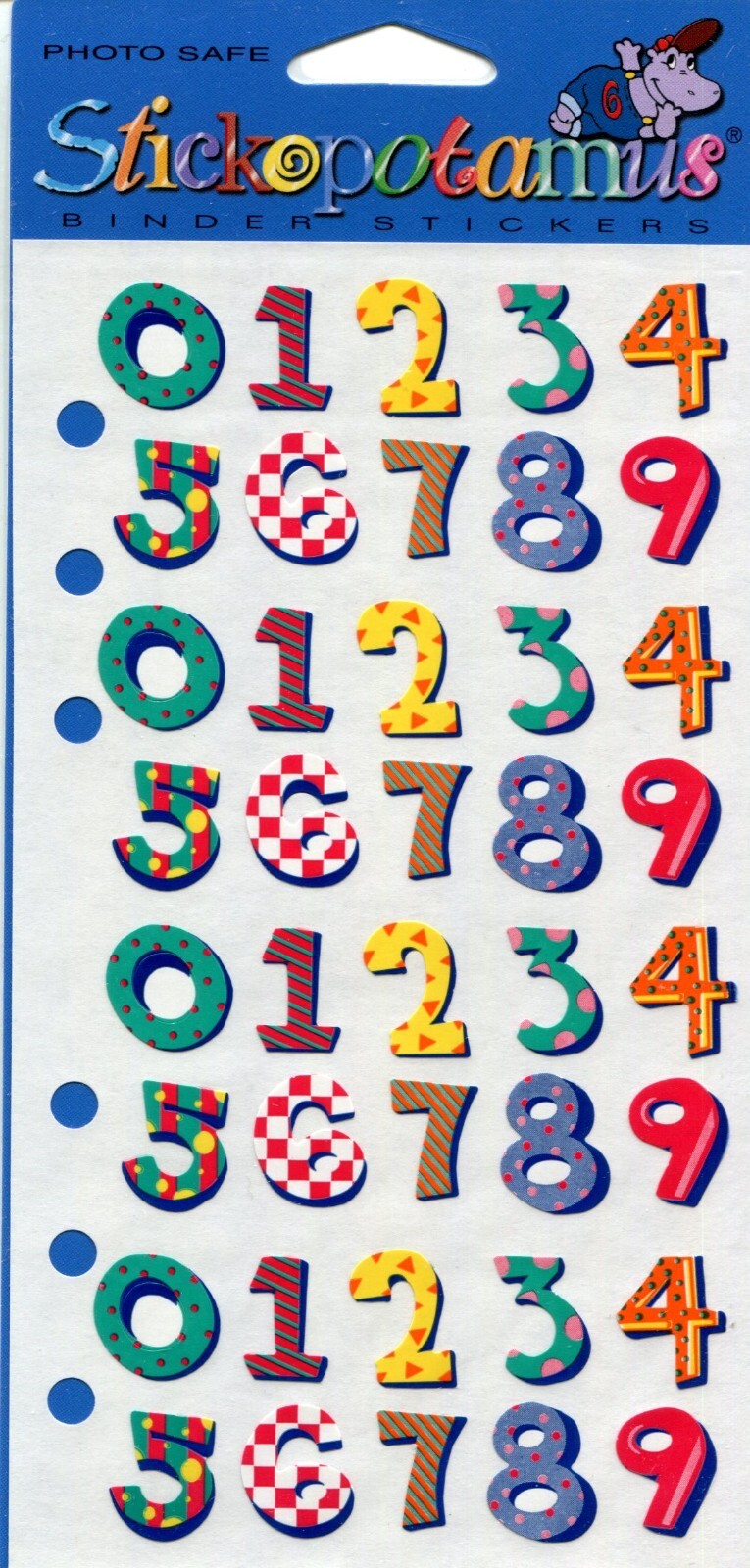 Numbers, 4x7" scrapbook stickers Sticko PR14 - EK Success | eBay