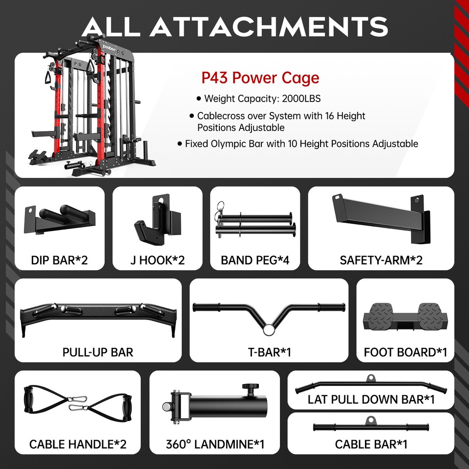 Multifunctional Home Gym System Workout Station Strength Training ...