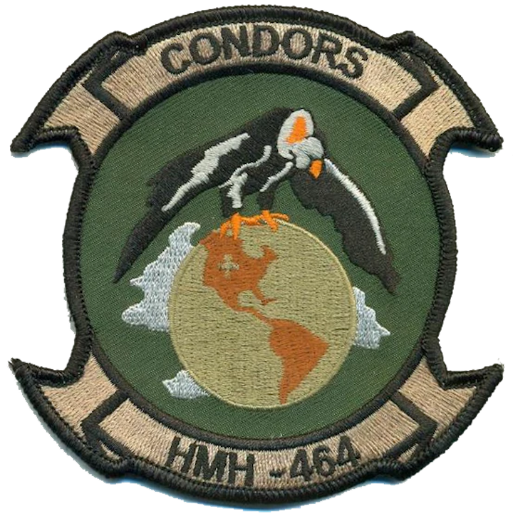 4" MARINE CORPS HMH-464 CONDORS HELI SQUAD HOOK & LOOP EMBROIDERED ...