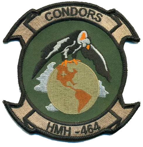 4" MARINE CORPS HMH-464 CONDORS HELI SQUAD HOOK & LOOP EMBROIDERED ...