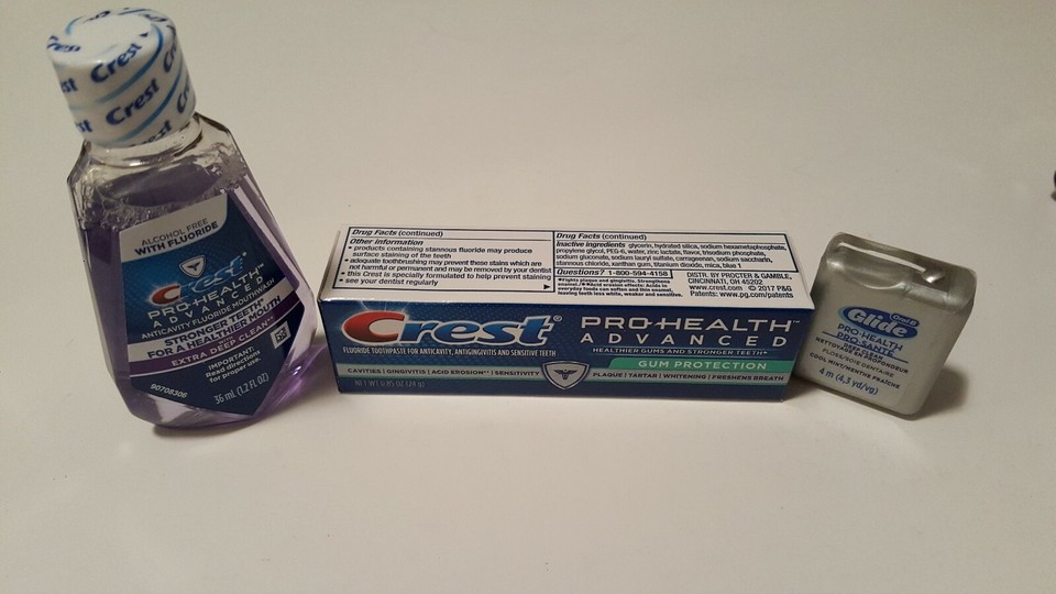 Pro Health Advance Toothpaste Mouthwash and Oral B Glide Floss - Travel ...