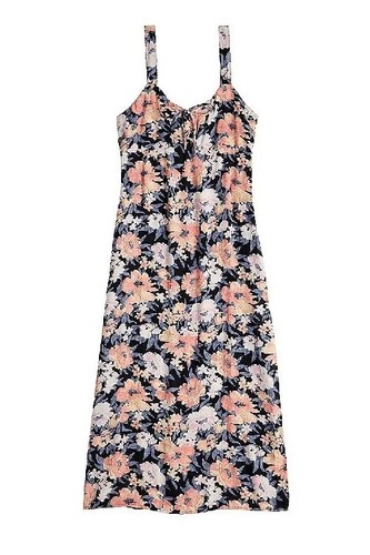 So Sleeveless Cinched Front Back Slit Midi Dress Summer Cover Up Black ...