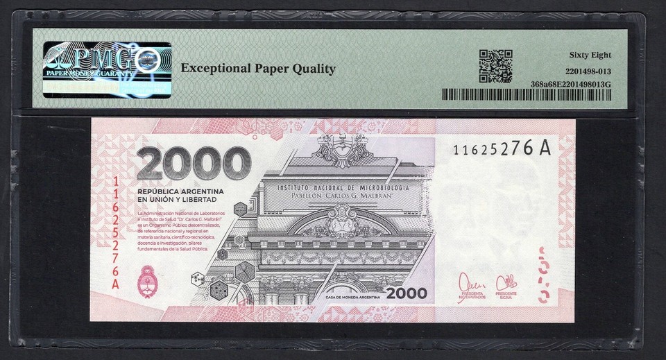 Argentina 2000 Pesos ND(2023) P368a Uncirculated Grade 68 | eBay UK