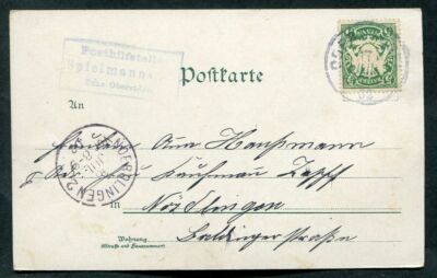BAYERN BEDARFSBELEG POSTHILFSSTELLENSTEMPEL SPIELMANNS (K2736 | eBay.de