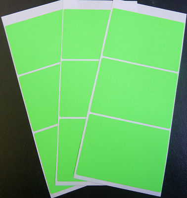 9 Lime Green Paper Mini Stickers, 88x63mm Rect, Labels, Plain, Blank ...
