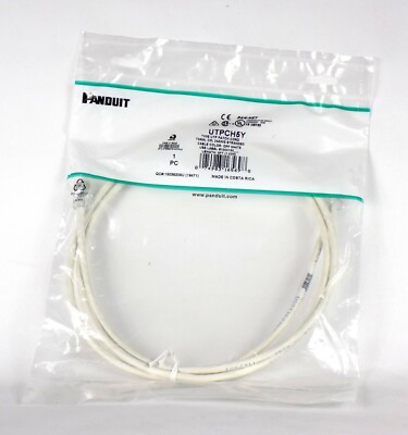 Panduit Cat 5e Patch Cable 5 Ft. UTPCH5Y 24AWG UTP Patch Cord New White ...