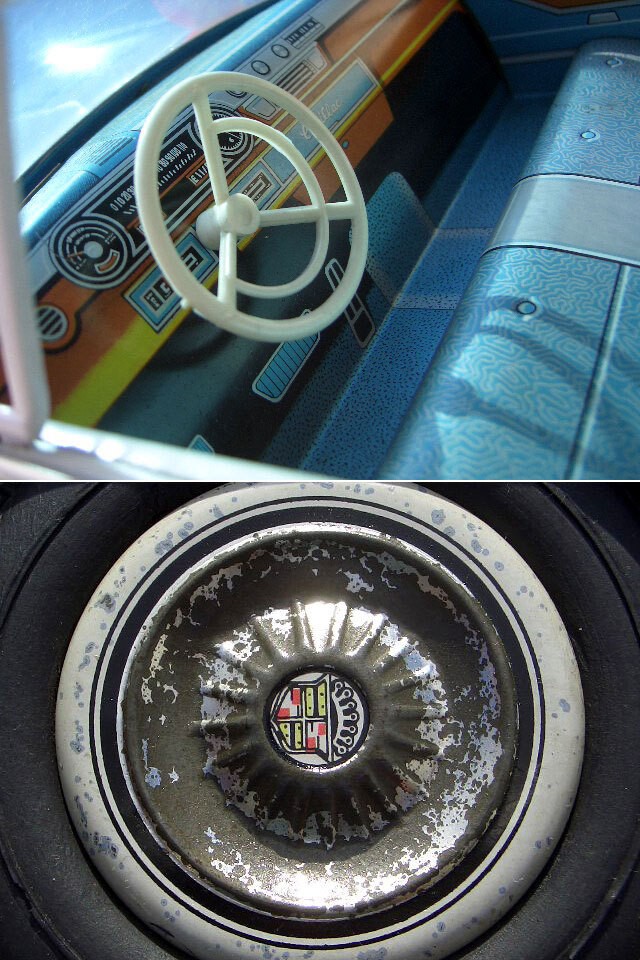 NOMURA TOY Tin Toy Highway Patrol Car FORD Cadillac DeVille Sedan US V8 ...