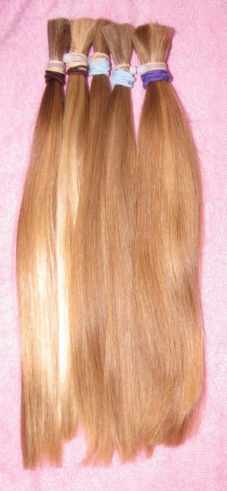 HUMAN HAIR FIVE BLONDE BLEND PONYTAILS / THREE FEMALE HAIRCUTS REBORN ...