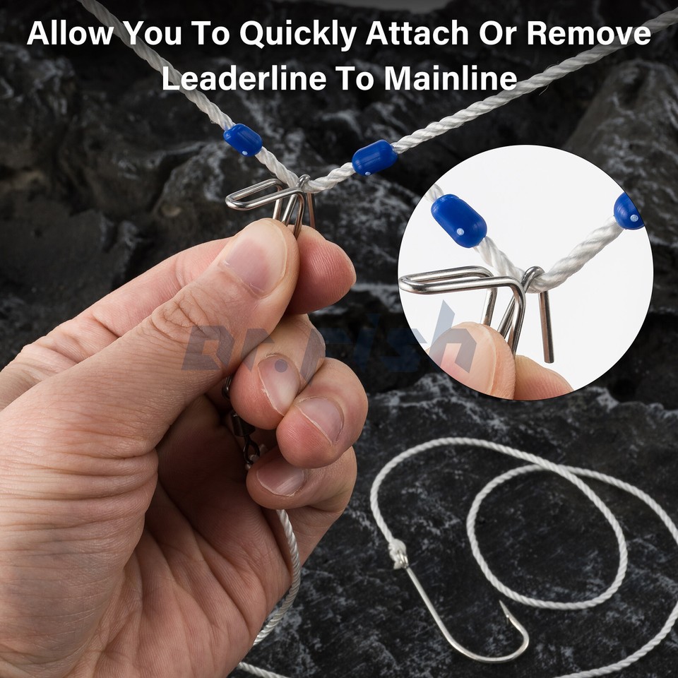 10pcs Fishing Trotline Clips Long Line Clips 2'' Stainless Steel Tuna ...