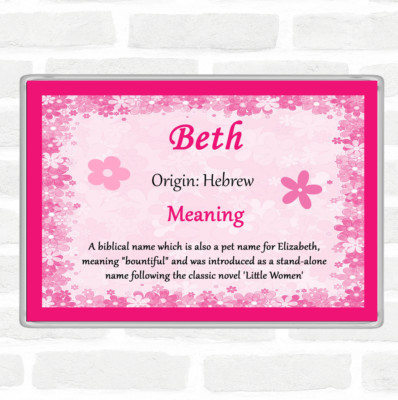 Beth Name Meaning Jumbo Fridge Magnet Pink | eBay UK