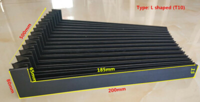 L shaped (T10) bellow shield covers for cnc, 200 mm x 80 mm x Lmax 500 ...