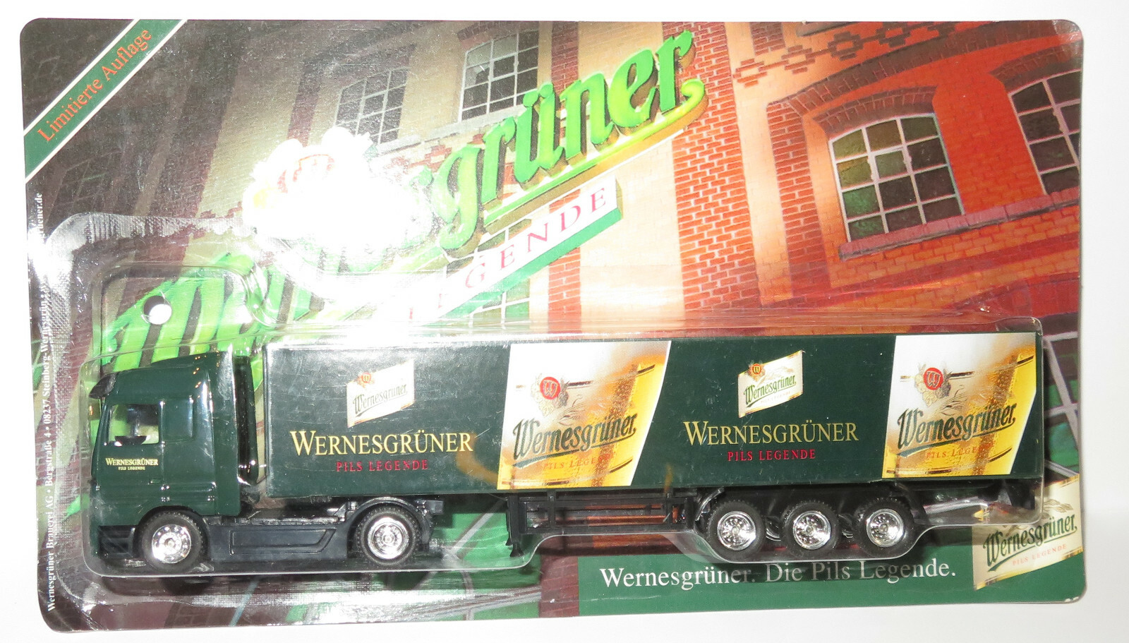 GRELL Ho 1/87 Truck Trailer MB Actros Wernesgrüner Beer Lager | eBay
