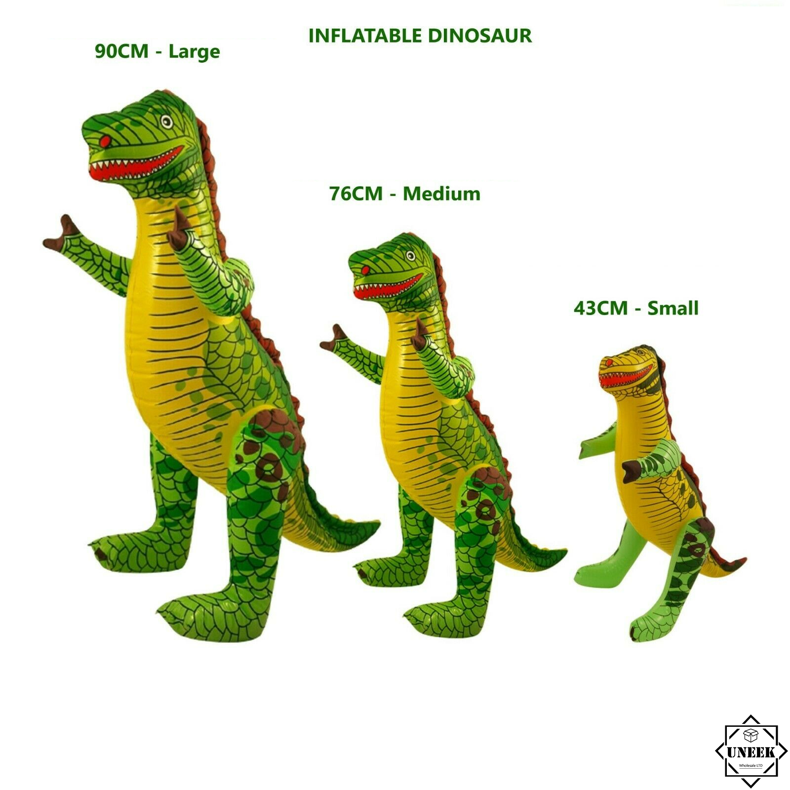 S,M,L INFLATABLE DINOSAUR Blow Up Fancy Dress Night Party Kids Dino ...