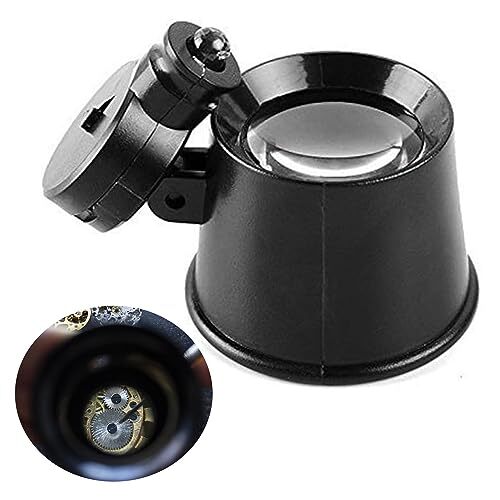 Jewelers Loupe Magnifier 10X Magnifing Glass with Lights Eye Loop ...