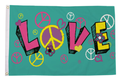 Love Peace Flag 5ft X 3ft Ebay Uk