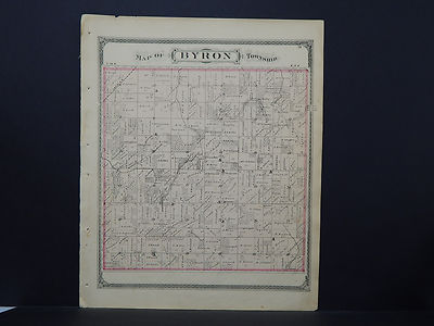 Wisconsin, Fond du Lac County Map 1874, Byron Township w/ Engravings ...