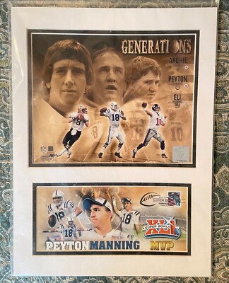 Archie, Eli & Peyton Manning NFL Generations Matted Print w/ Super Bowl ...