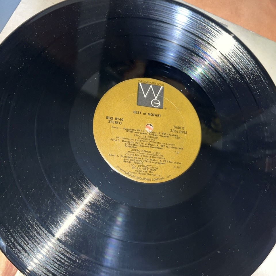 Best of MOZART 1971 Vinyl RECORD VINTAGE Westminister Gold WGS8140 ...