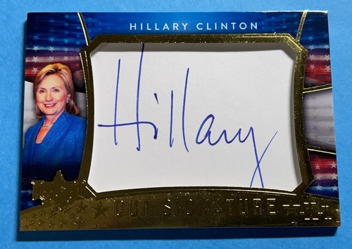 HILLARY CLINTON 2016 DECISION CUT SIGNED SIGNATURE CARD BLUE JACKET ...