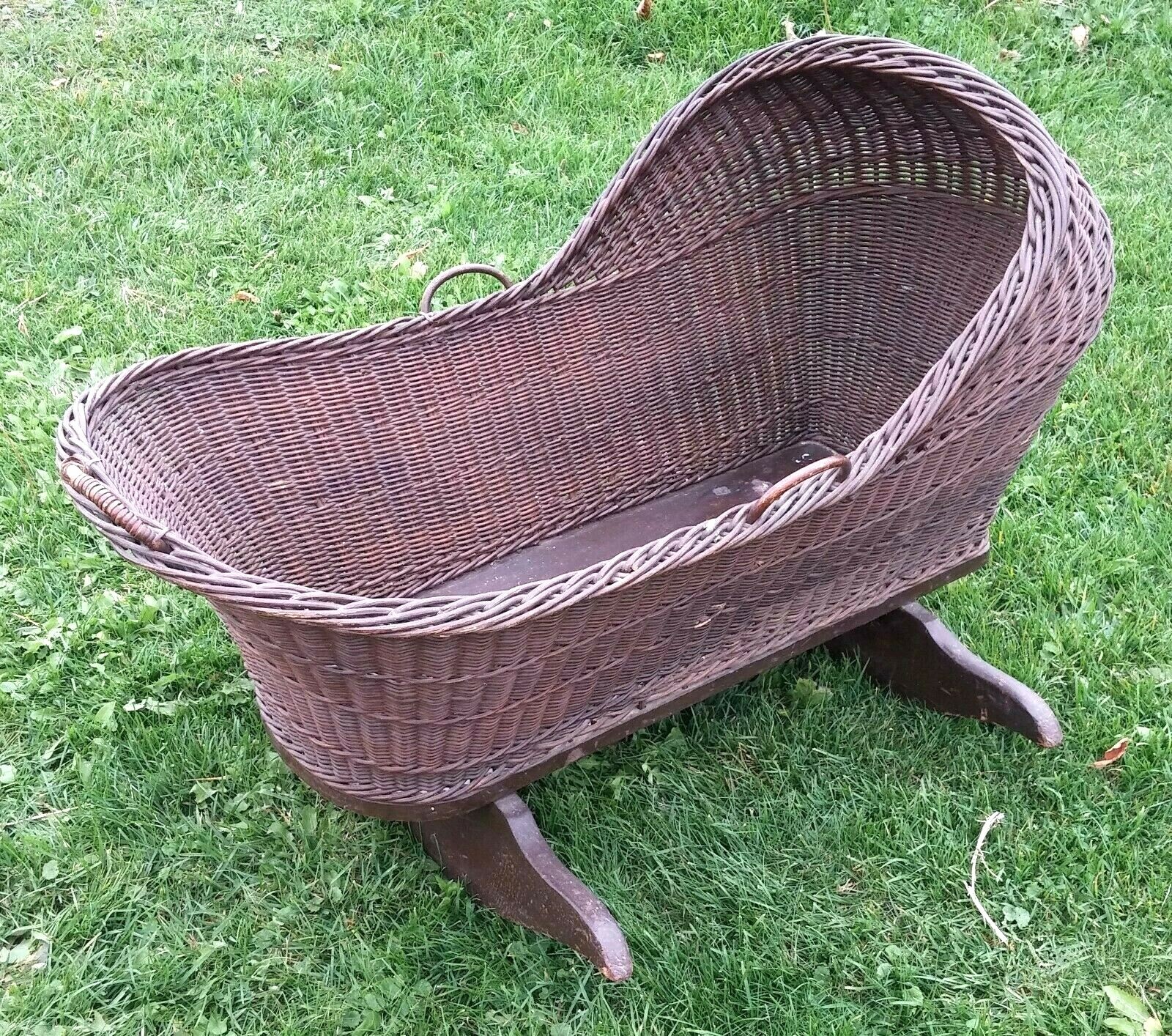 Antique Wicker Baby Cradle 1800's | eBay