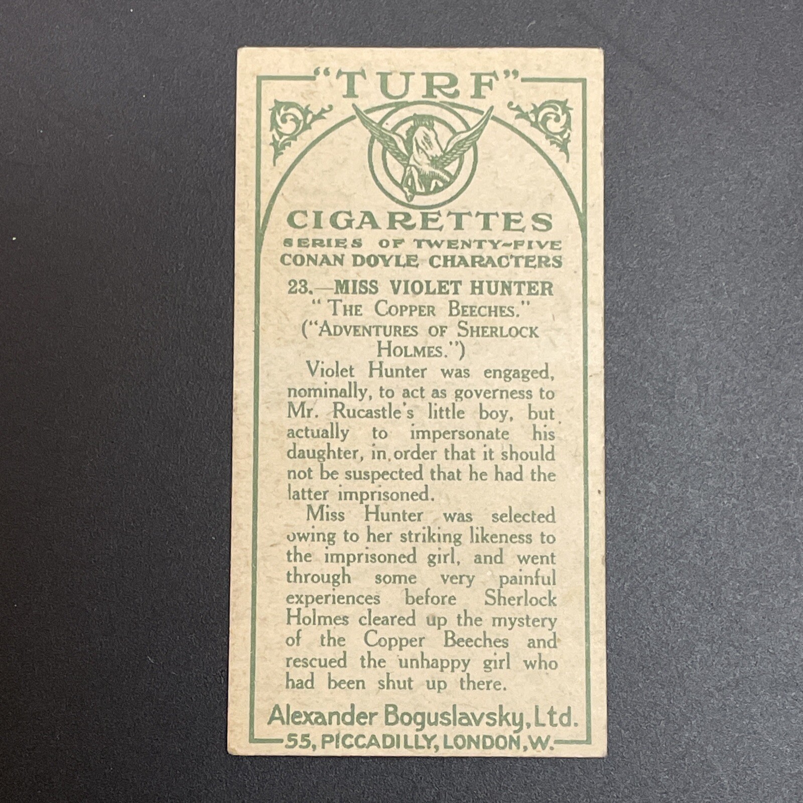 23 VIOLET HUNTER SHERLOCK HOLMES 1923 BOGUSLAVSKY GREEN ORIGINAL ...