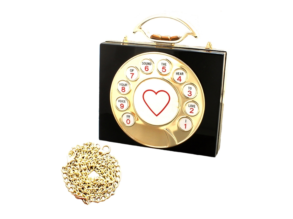 Plastic Vintage Rotary Phone Dial Hard Acrylic Clutch Purse ~ Great ...