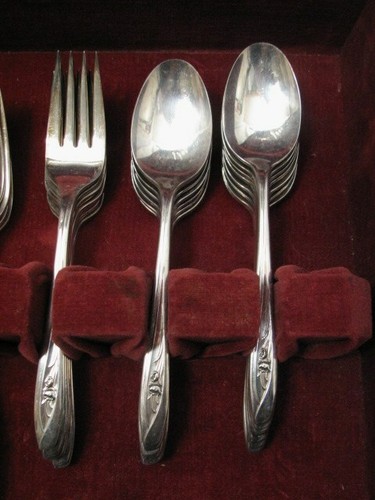 IS INTERNATIONAL SILVER TULIP PLATED FLATWARE SET SILVERWARE 46 PIECES ...