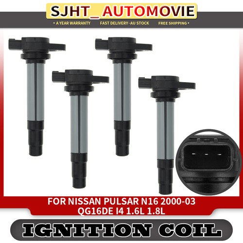 4x Ignition Coils for Nissan Pulsar N16 Sedan 2000-2003 QG16DE QG18DE 1 ...