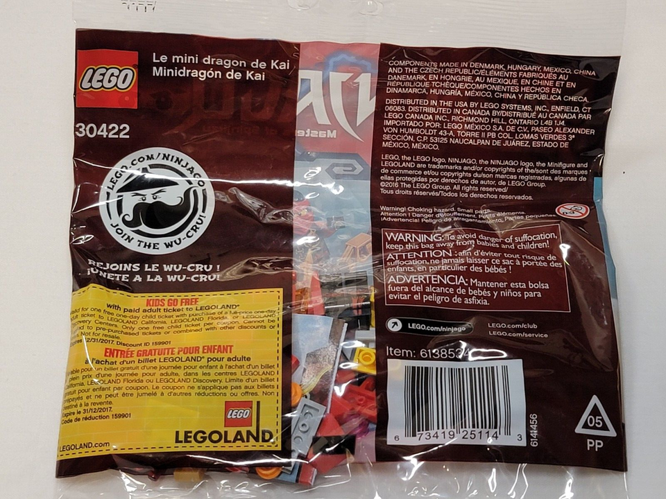 LEGO 30422 Ninjago Kai's Mini Dragon Mini Figure Factory Sealed Polybag ...